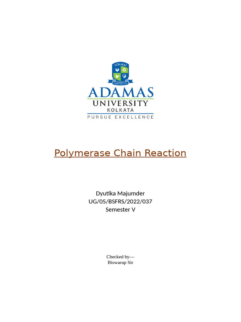 Polymerase Chain Reaction | PDF | Polymerase Chain Reaction | Primer (Molecular Biology)