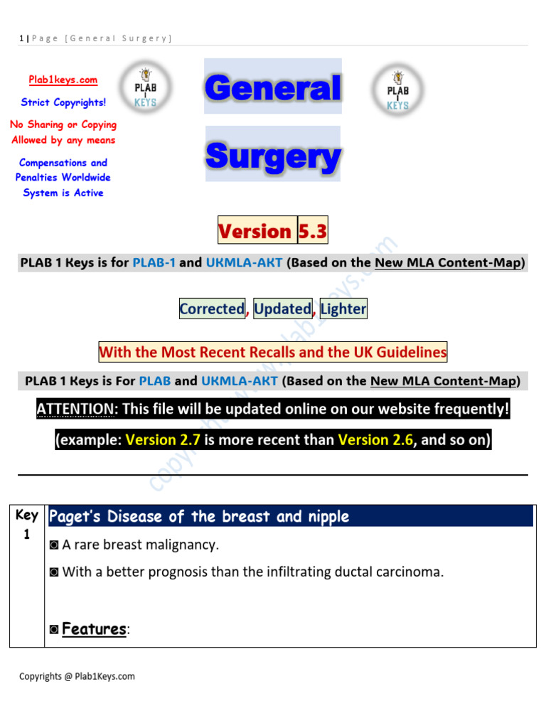 PD General Surgery | PDF | Medical Specialties | Diseases And Disorders