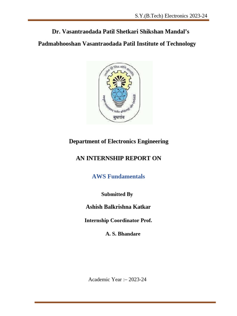 Ashish Katkar Internship Report-1 | PDF | Amazon Web Services | Cloud Computing