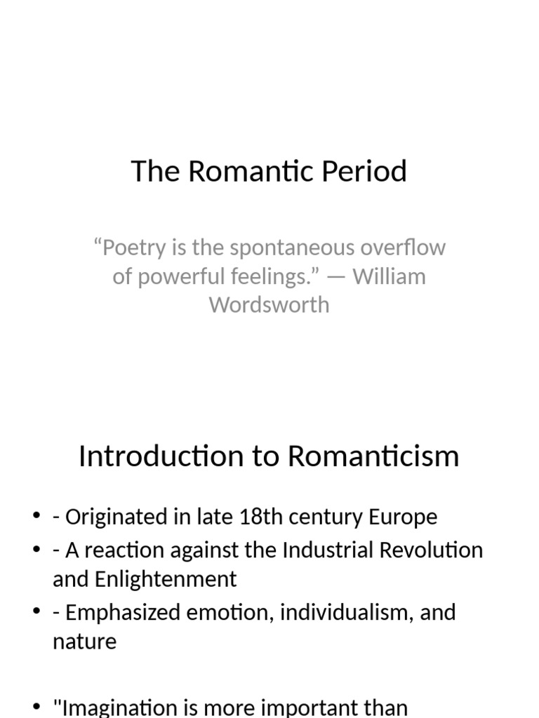 The Romantic Period Presentation-2 | PDF