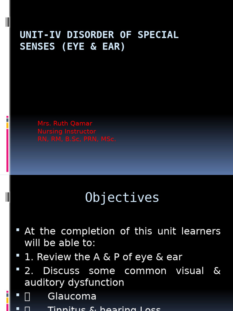 Disorders of Special Senses: Eye & Ear | PDF | Glaucoma | Eye