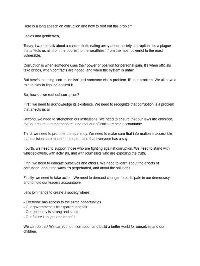 Combating Corruption: A Call to Action | PDF