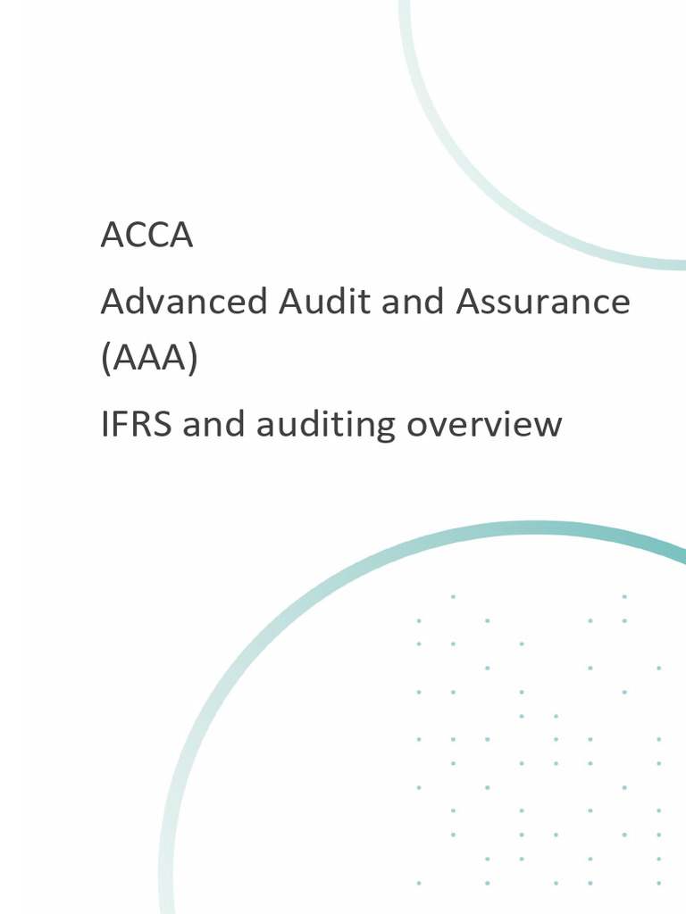 AAA IFRS and Auditing Overview | PDF | Audit | Fair Value