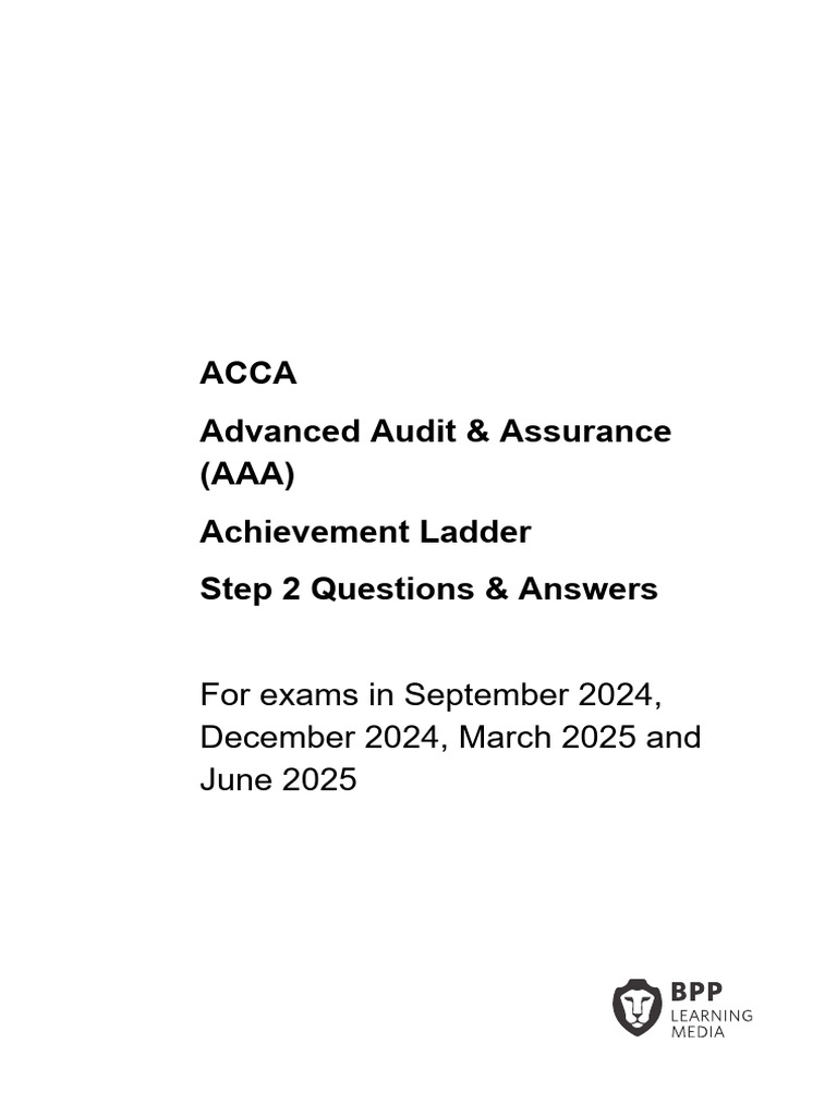 Advanced Audit & Assurance Q&A Guide | PDF | Audit | Auditor's Report