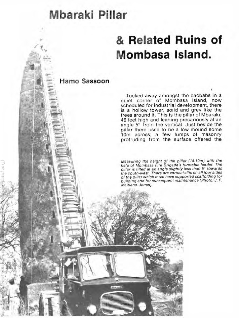 Mbaraki Pillar and Mosque Ruins | PDF