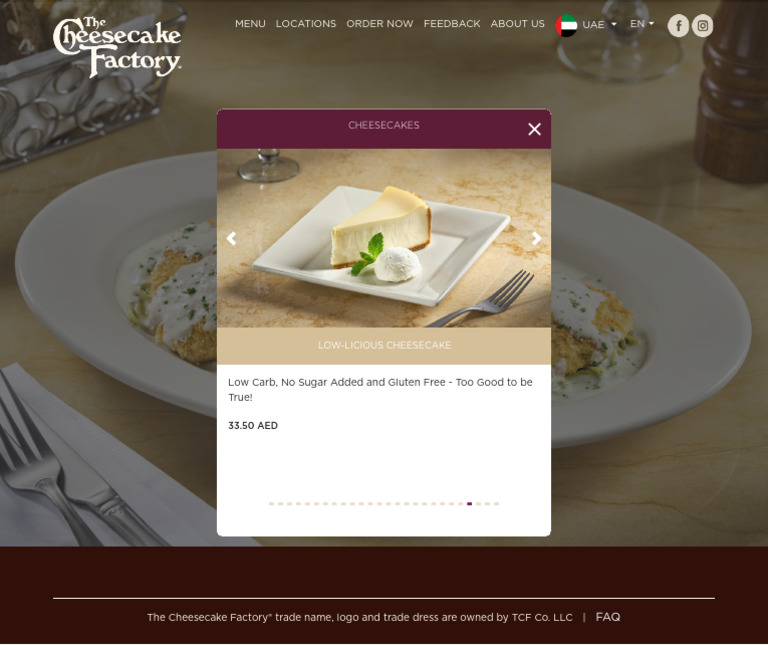 Cheesecake Factory UAE Menu Overview | PDF