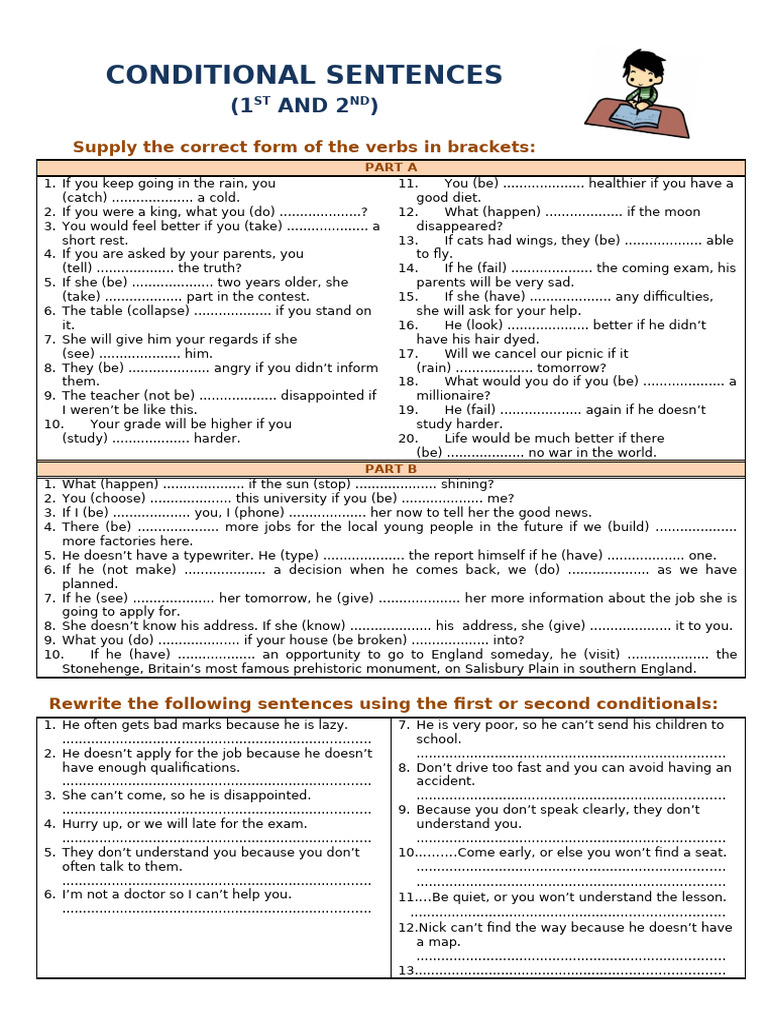 Conditionals Type 1 and 2 - 28137 | PDF