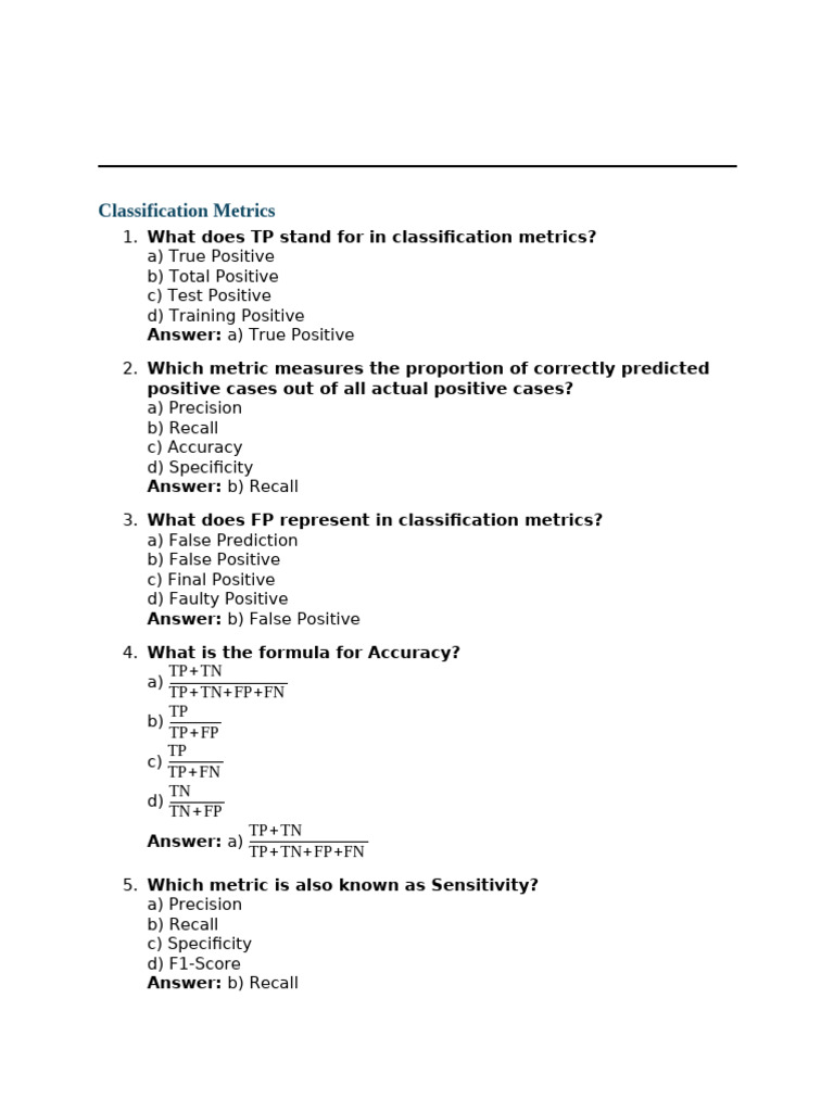 Unit-6 MCQ | PDF | Sensitivity And Specificity | Matrix (Mathematics)