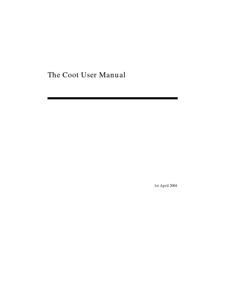 Coot Manual | PDF | Scripting Language | Protein Data Bank