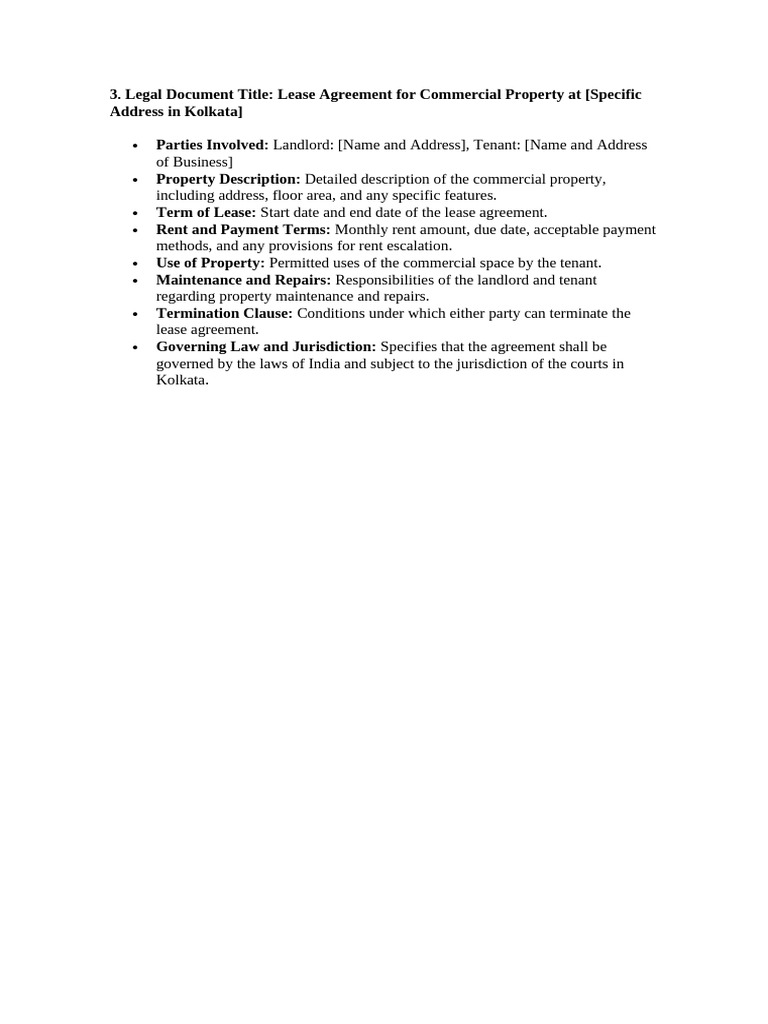 Commercial Lease Agreement Template India | PDF