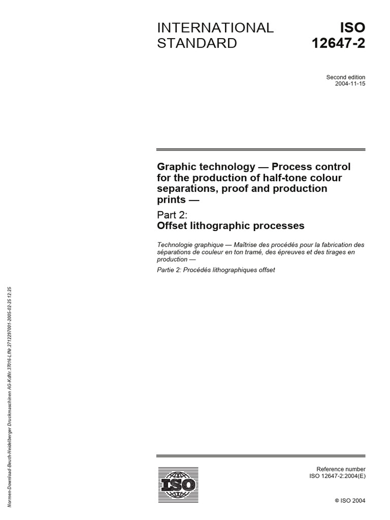 ISO12647-2 Dich | PDF | International Organization For Standardization | International ...