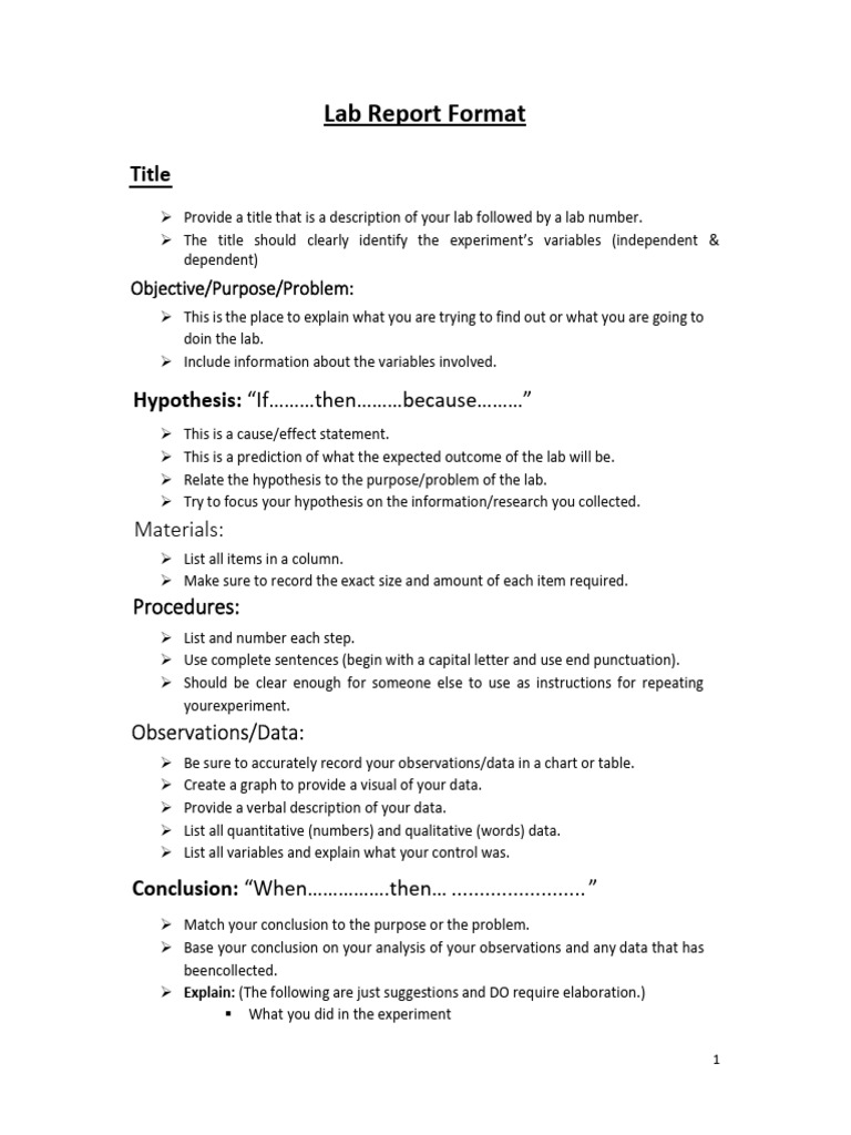 Lab Report Format | PDF