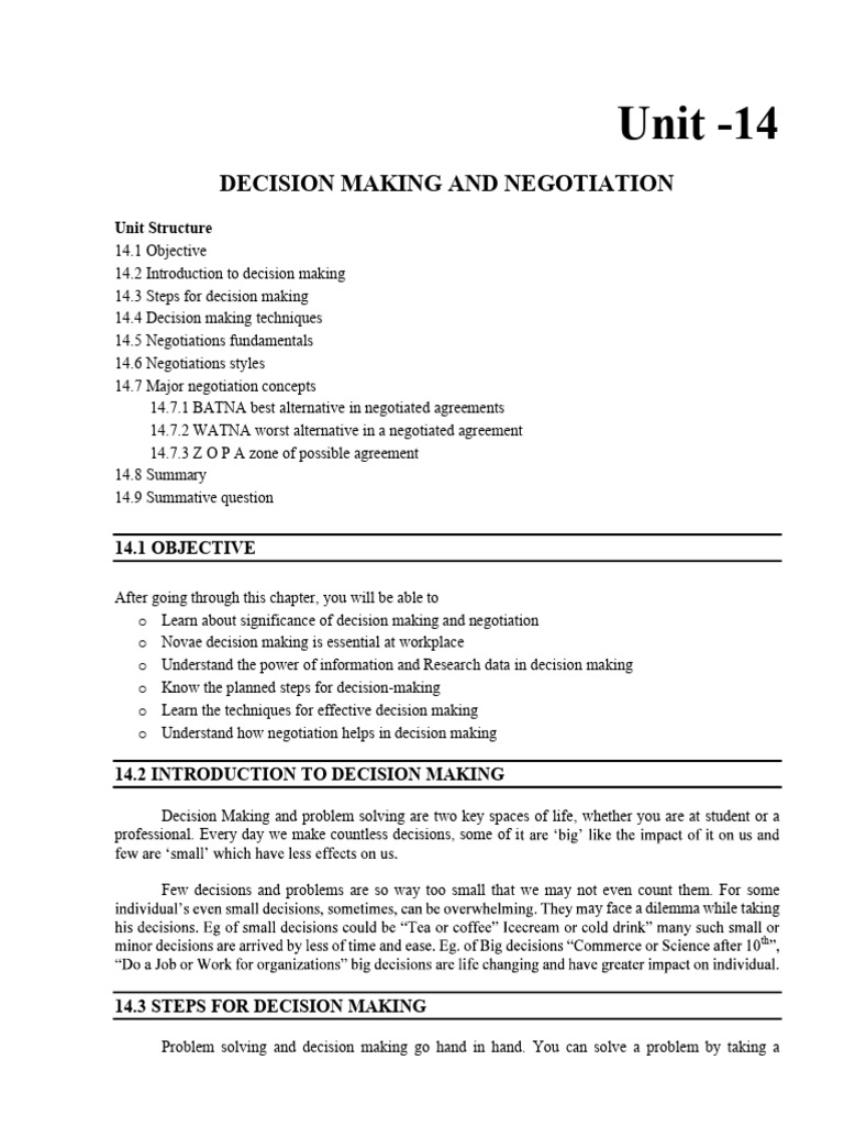 Decision Making - Student Handout 2 | PDF | Decision Making | Brainstorming