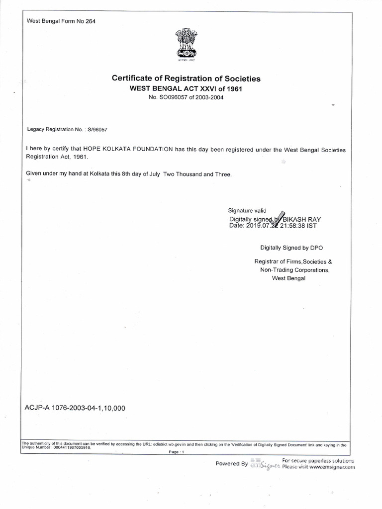 Society Registration Certificate | PDF | Security Technology | Privacy