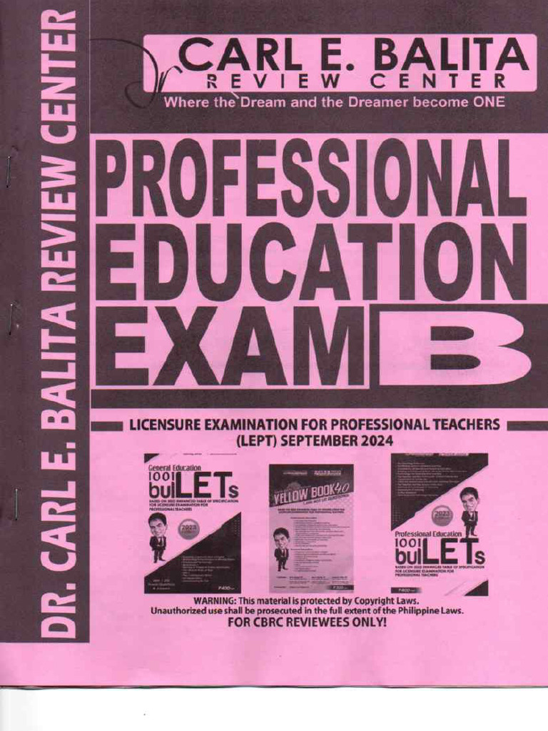 CBRC Profed Exam B 2024 | PDF