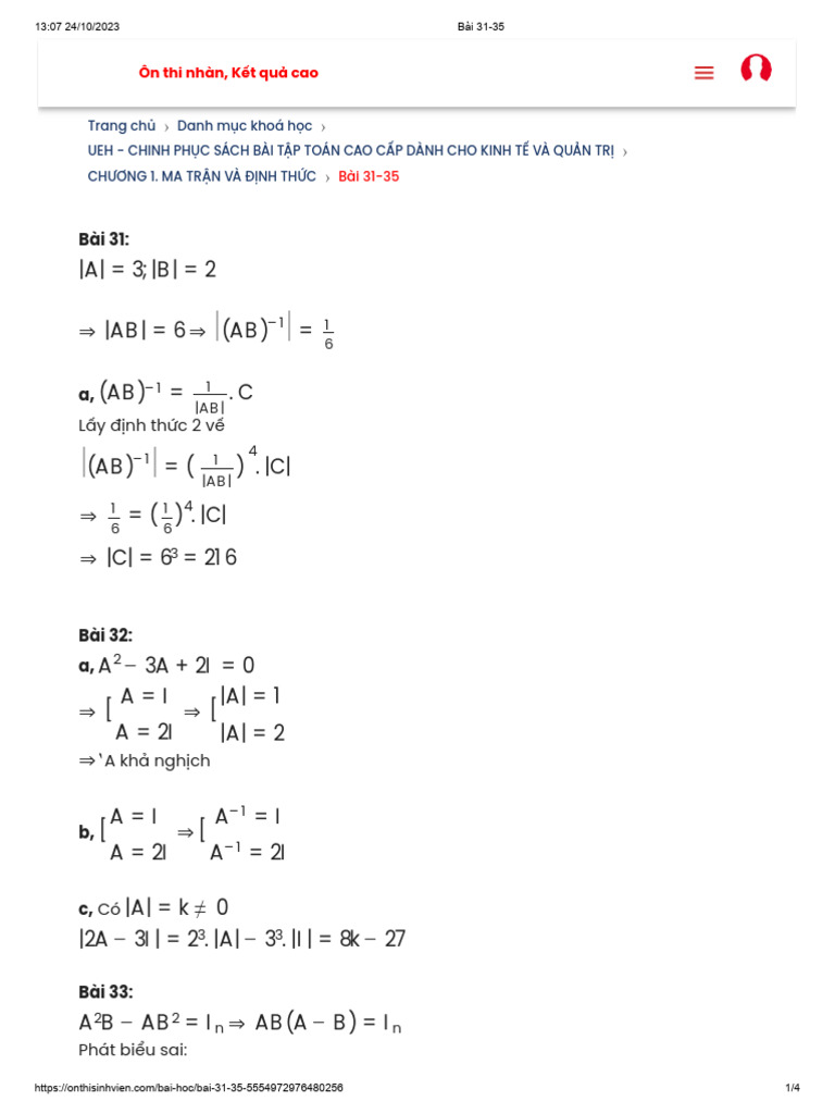 Bài 31-35 - C1 | PDF