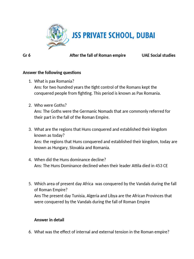 After The Fall of Roman Empire Notes | PDF | Huns | Roman Empire