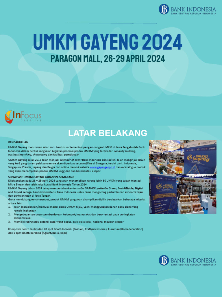 TOR Pameran UMKM Gayeng 2024 - Booth Bersama | PDF