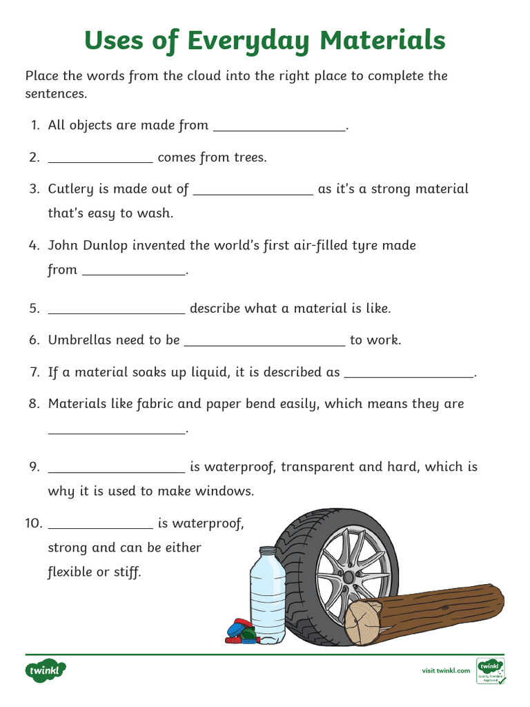 Uses of Everyday Materials Science Retrieval Questions | PDF