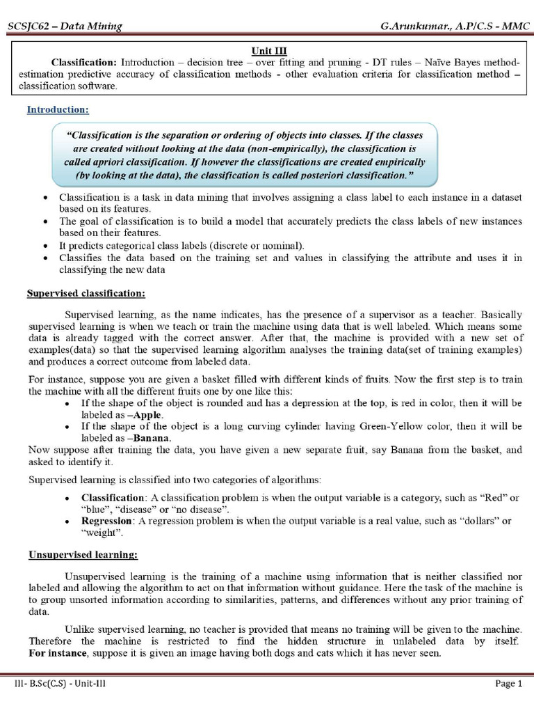 Unit-3 DataMining AG | PDF