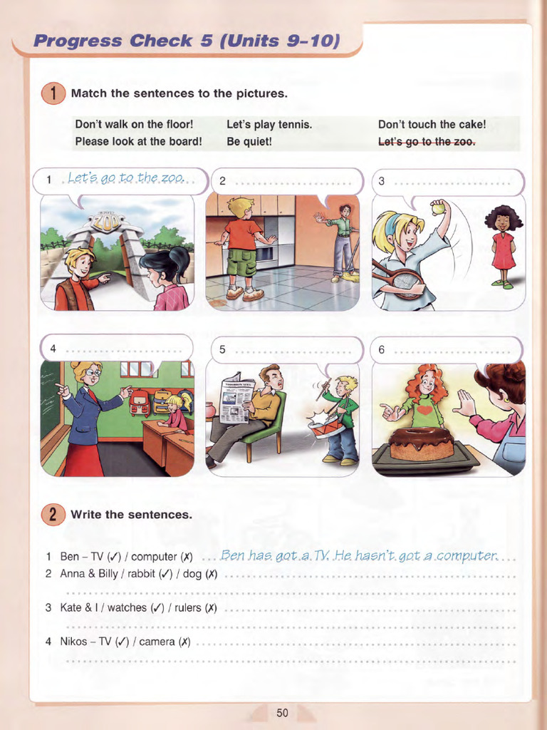 Progress Check 5: Matching & Writing Tasks | PDF
