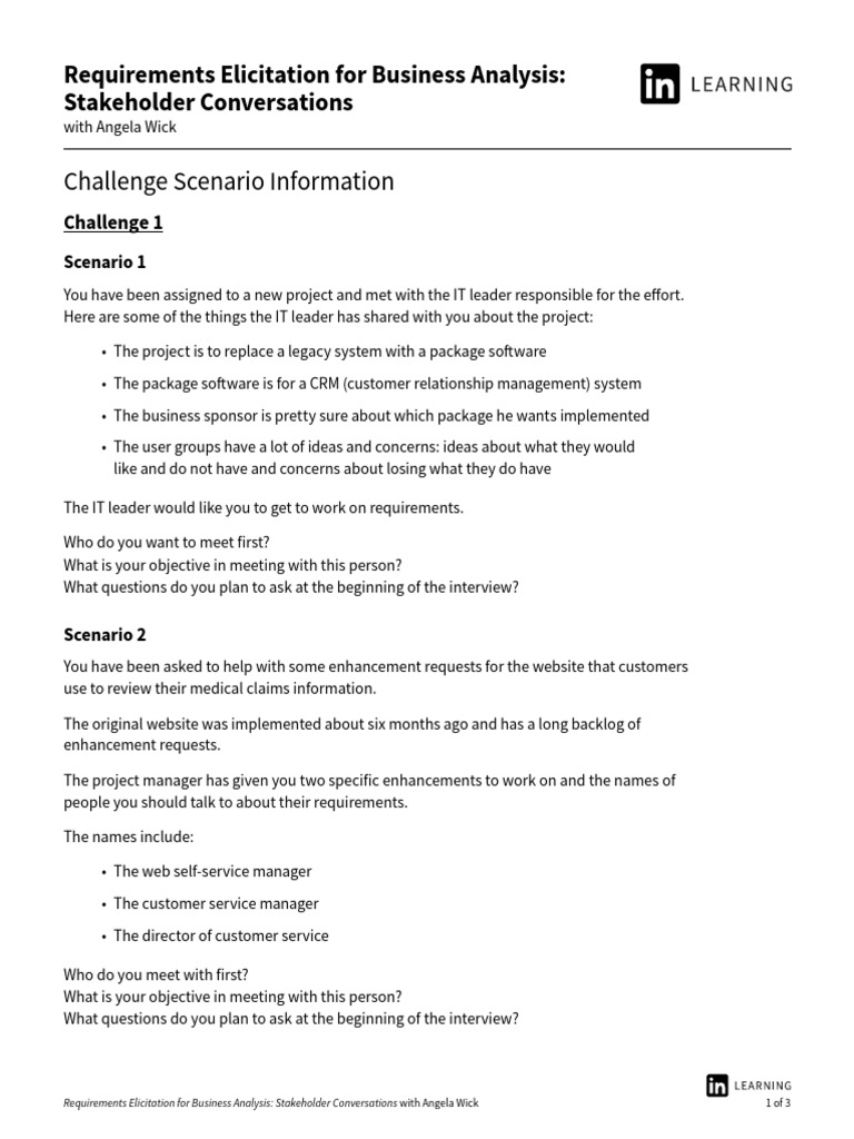 Challenge Scenario Information | PDF | Customer Relationship Management ...