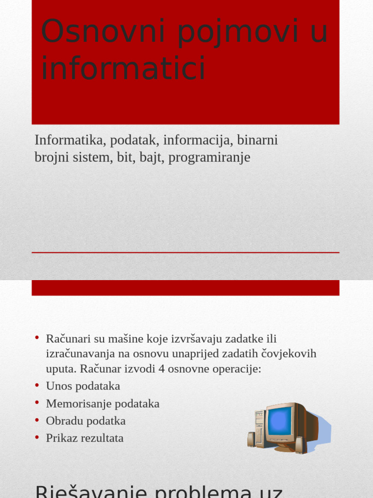 Osnovni Podaci U InformaticiAlgoritamDijagramToka | PDF