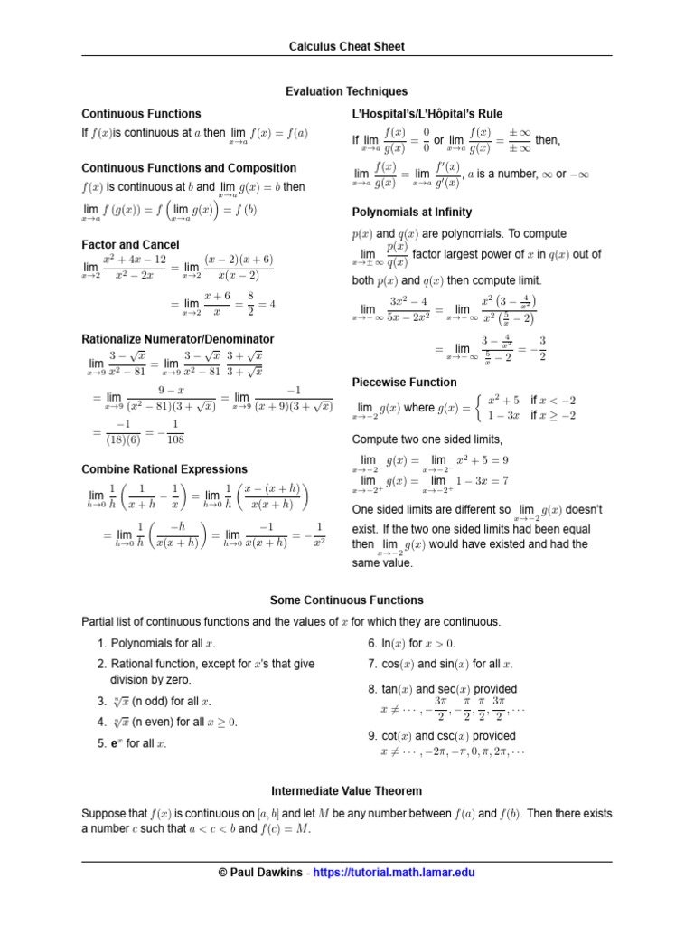 Calculus_Cheat_Sheet_All 2 | PDF | Trigonometric Functions | Polynomial