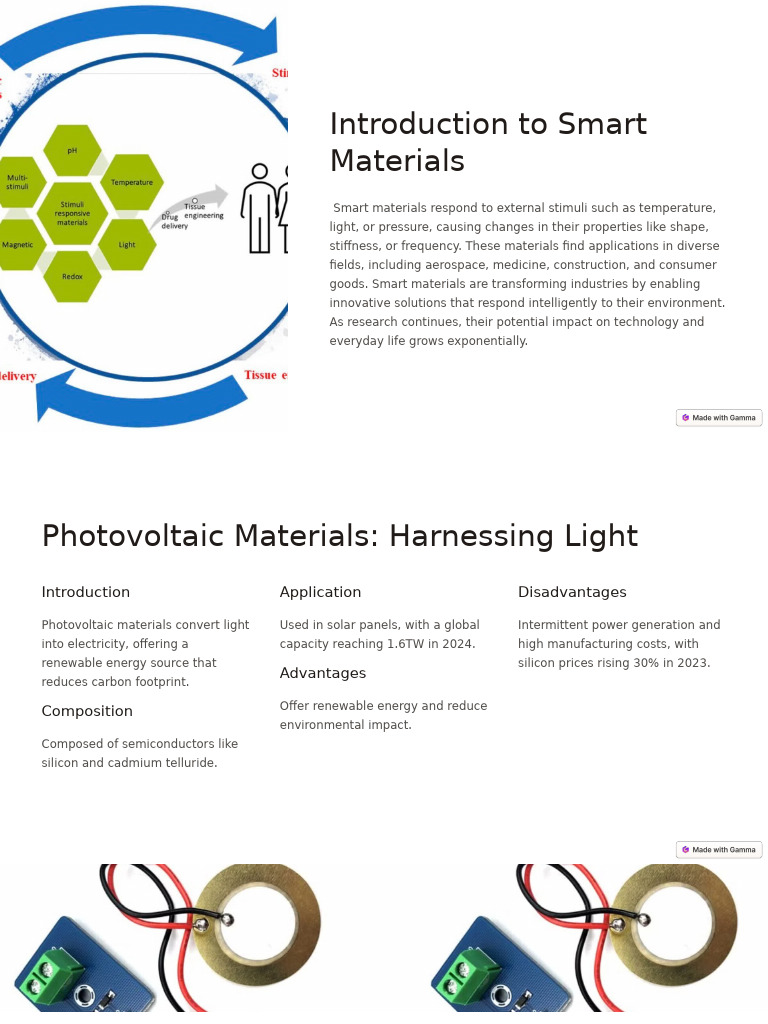 Overview of Smart Materials and Uses | PDF | Piezoelectricity ...