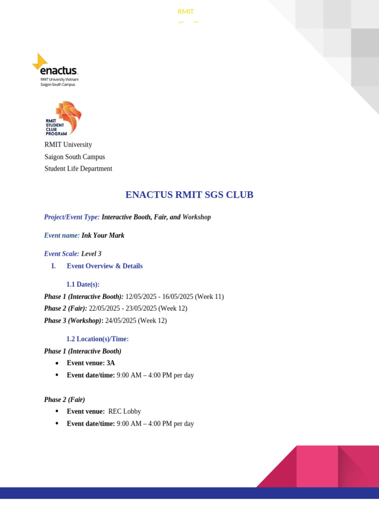 Enactus Event Scale 3 - Proposal C24a25 | PDF | Brand | Creativity