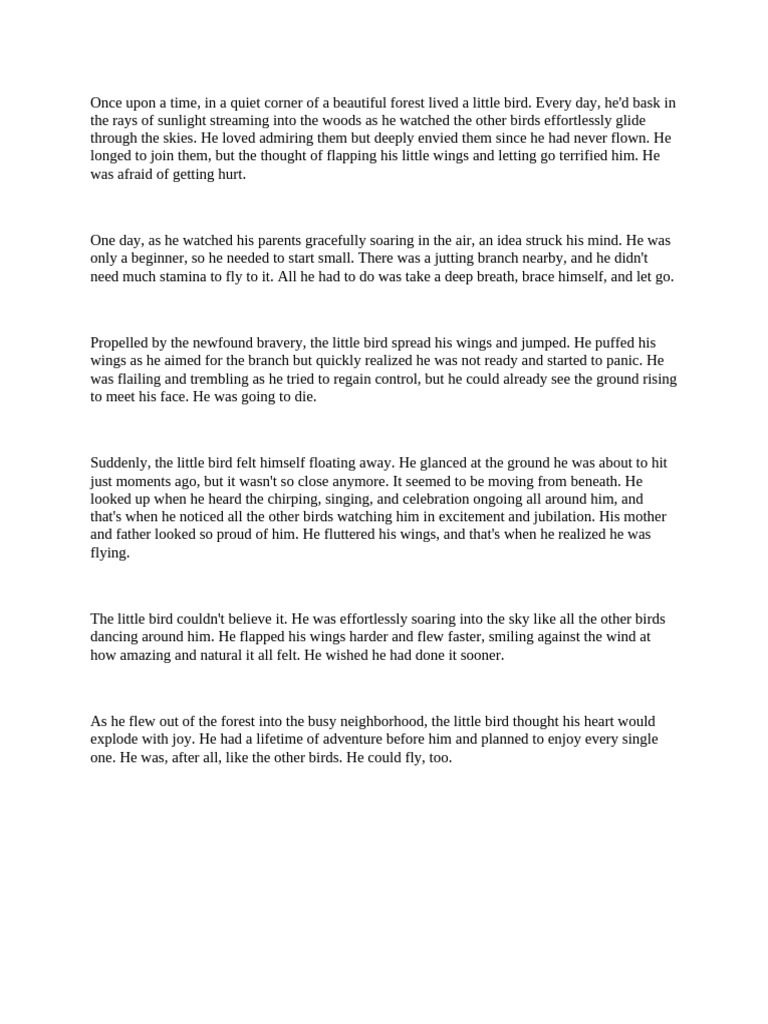 Little Bird's Journey to Flight | PDF