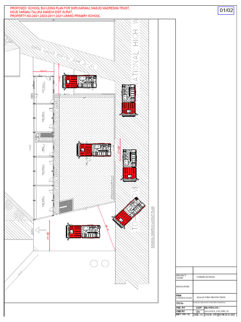 Rev.00.ummid School Fire Fighting Dimension & Evacuation Layout Plan ...