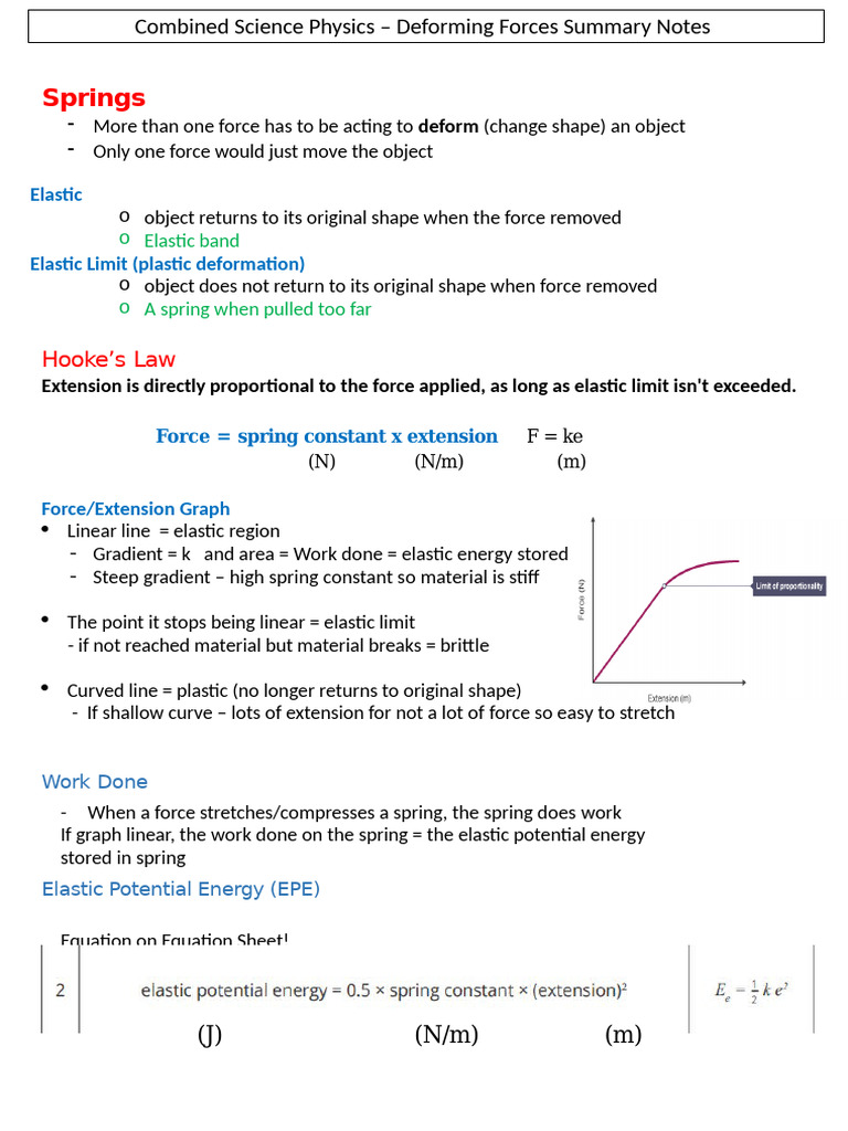 Deforming Forces and Elasticity Explained | PDF