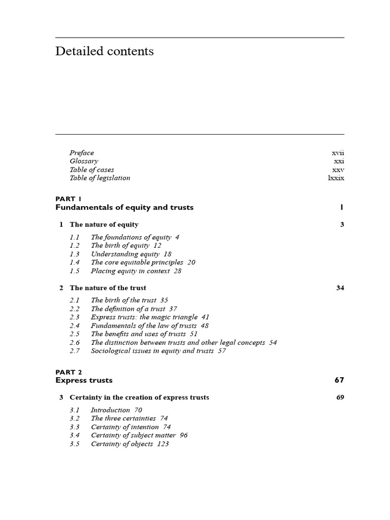 02 Equity - and - Trusts - (Detailed - Contents - Page) | PDF | English ...