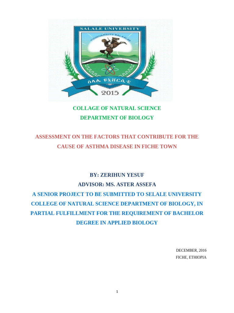 Research - Fanal - 1 - ZERIHUN 5555555 | PDF | Asthma | Cough