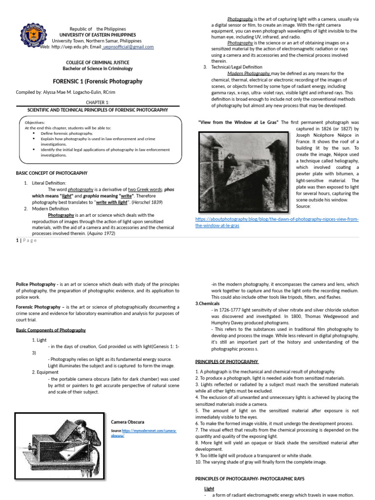 Handout in Forensic 1 | PDF | Light | Color