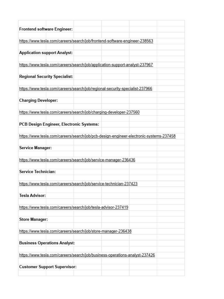 Tesla Job Updates | PDF