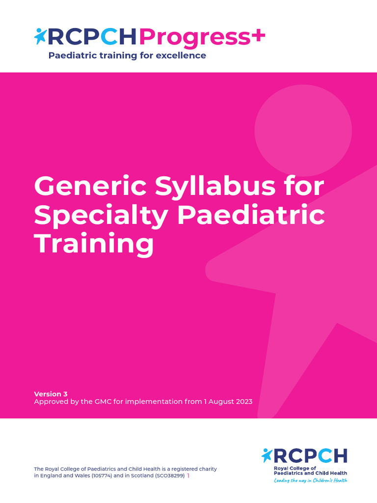 Generic Syllabus for Specialty Paediatric Training 2023 V3 | PDF ...