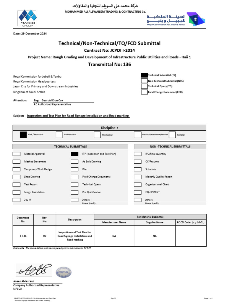 Road Signage Installation and Road Marking | PDF | Specification ...