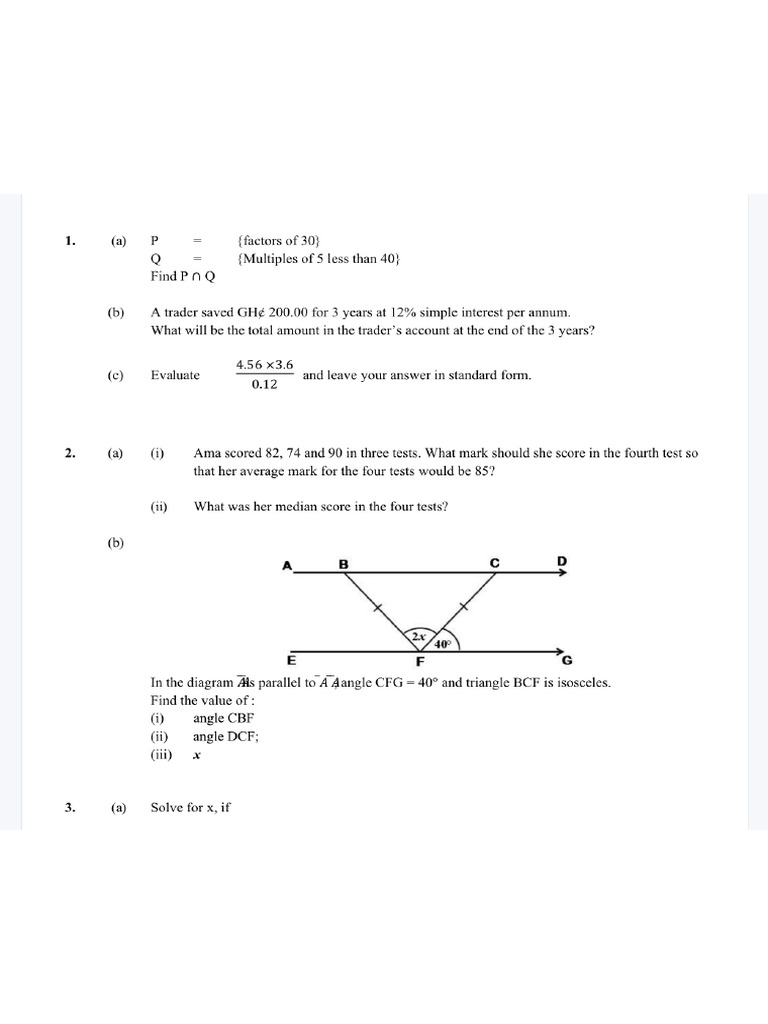 Bece - Mathematics 2&1 | PDF
