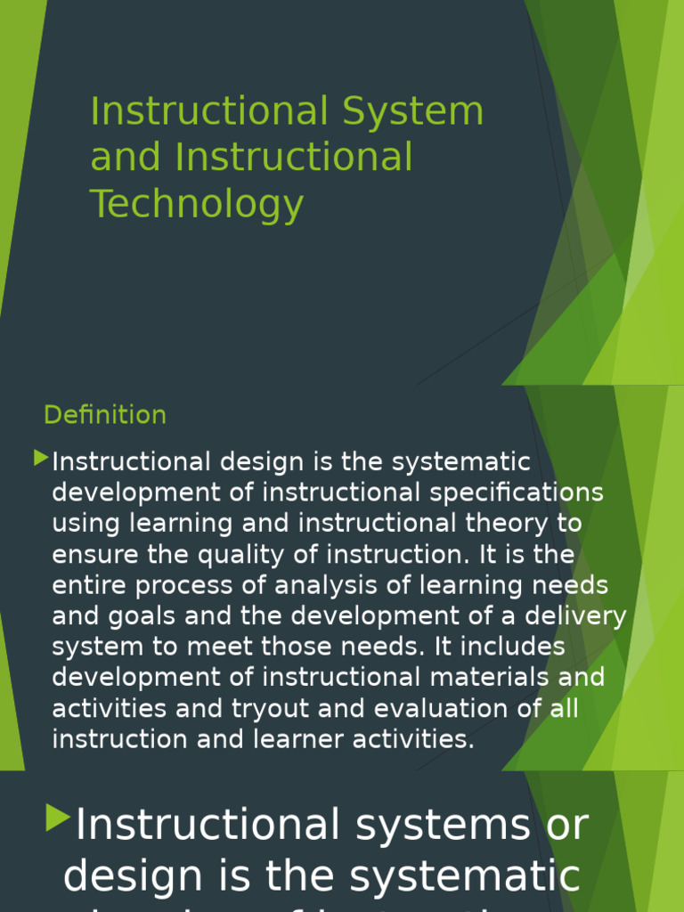 3instructional System and Instructional Technology | PDF | Instructional Design | Cognition