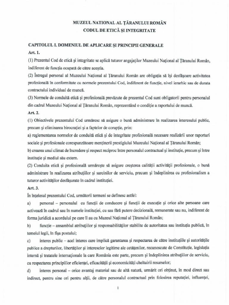 Codul de Etica | PDF