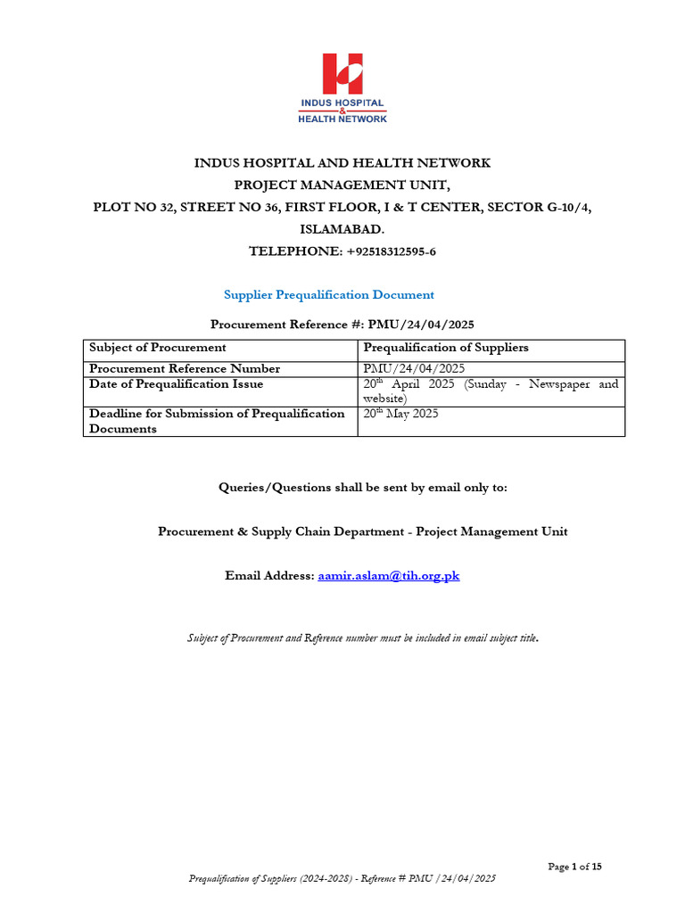 Supplier Prequalification 2024-2028 Guide | PDF | Health Care | Taxes