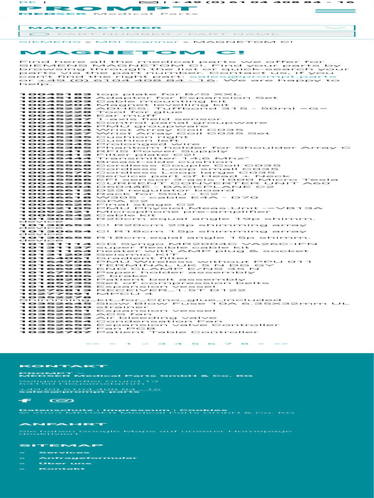 MAGNETOM C! - Part List Page 2 | PDF | Electrical Components ...