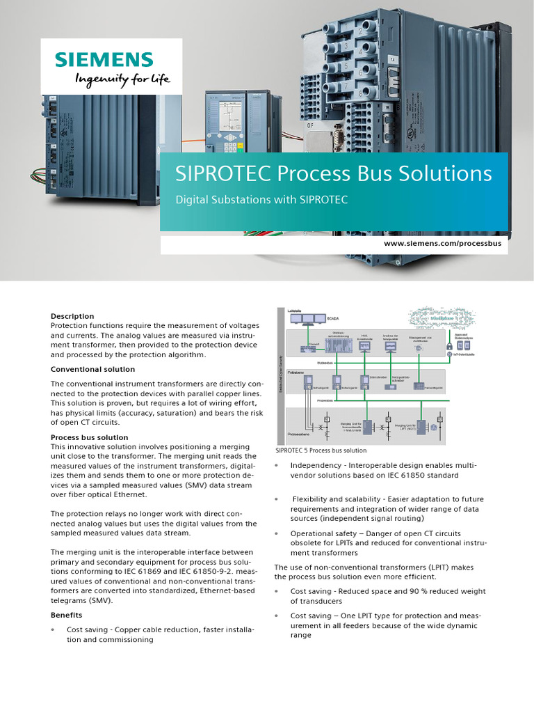SIPROTEC Process Bus Solutions Overview | PDF | Transformer ...