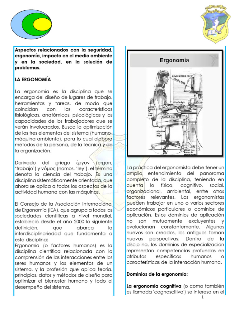 Documento de Apoyo - LA ERGONOMÍA | PDF | Ciencias del comportamiento | Ciencia cognitiva