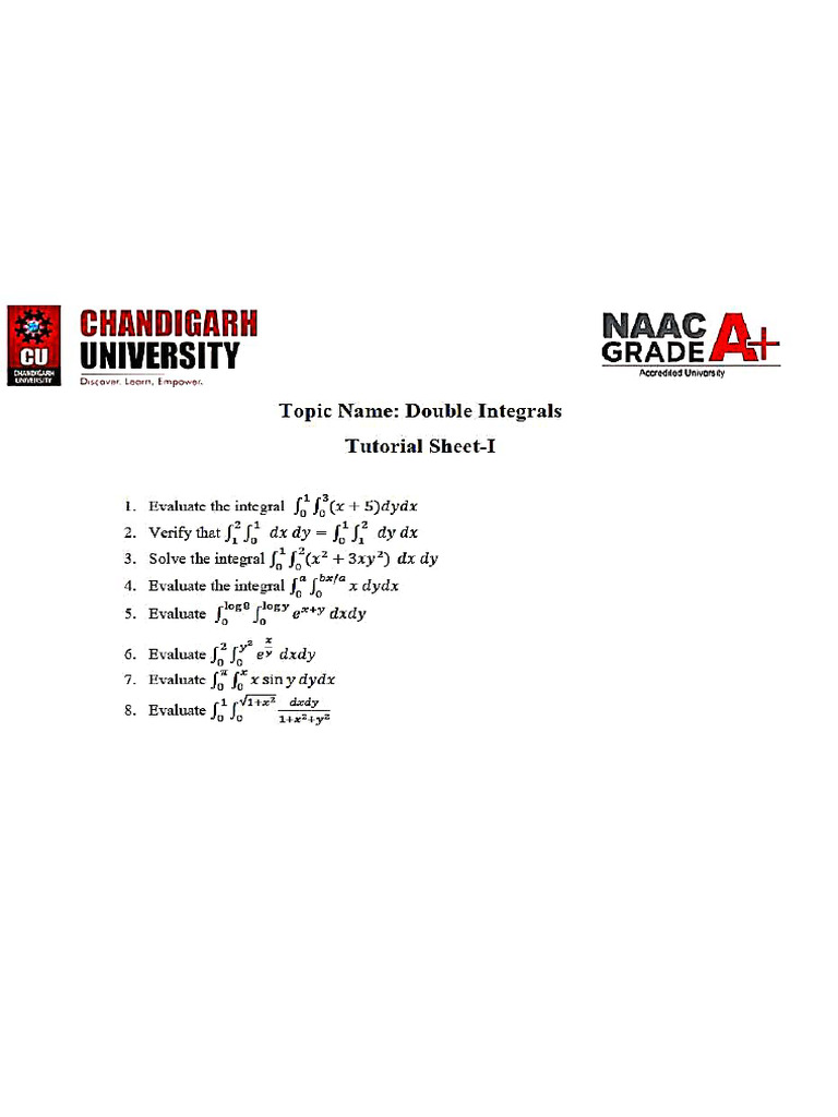 Sol - Unit 2 Tutorial Sheet 1 | PDF