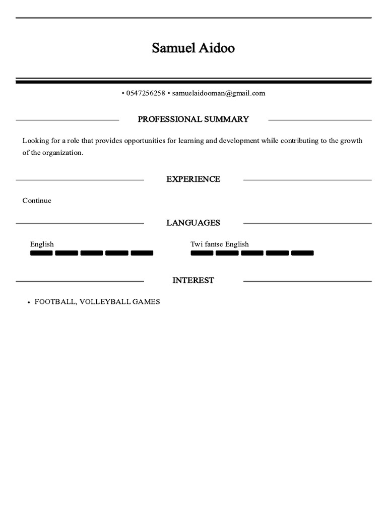 Samuel Resume 492 | PDF