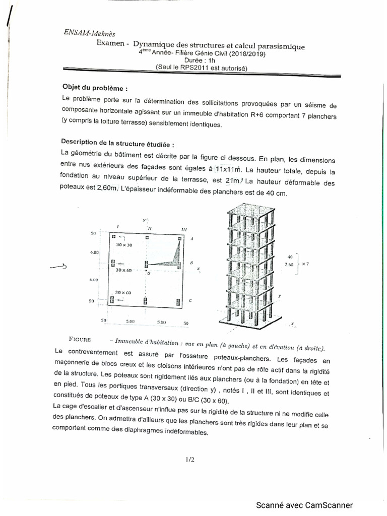Exams Calcul Parasismique | PDF