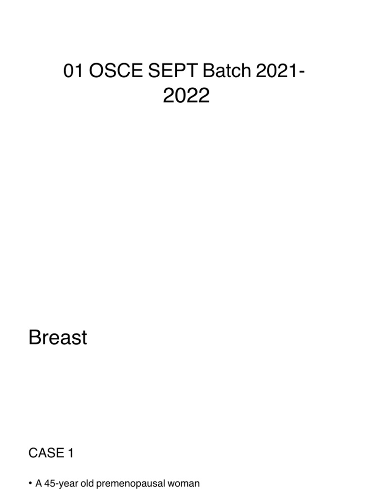 01 OSCE SEPT Batch 2021-2022 | PDF